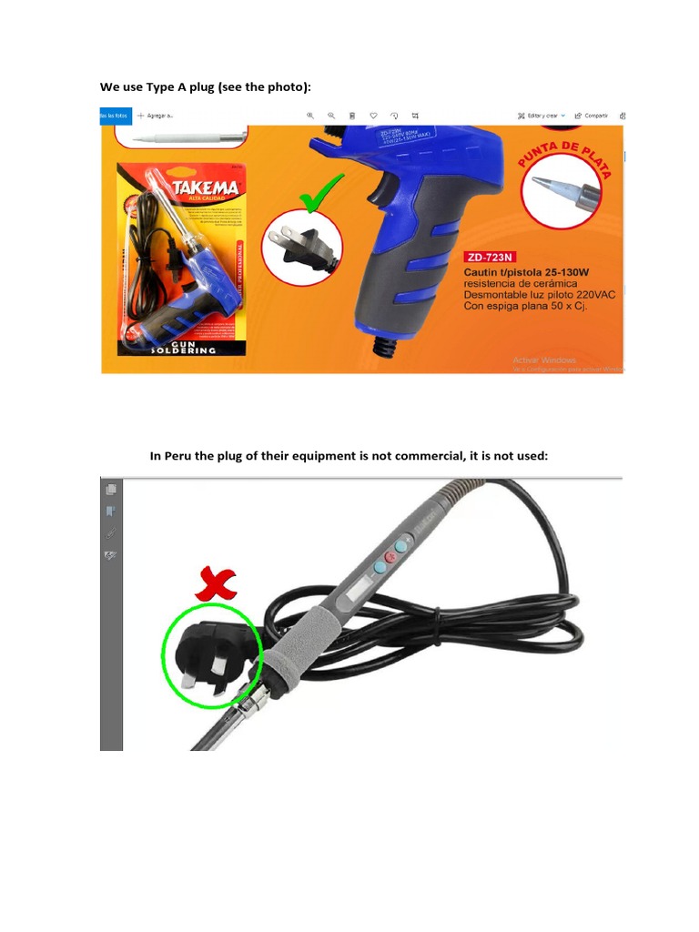 We Use Type A Plug (See The Photo) | PDF