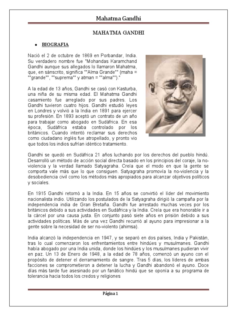 Mahatma Gandhi | PDF | Mahatma Gandhi | Raj británico