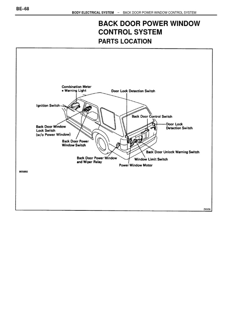 Back Door Power Window Control System | PDF | Switch | Relay