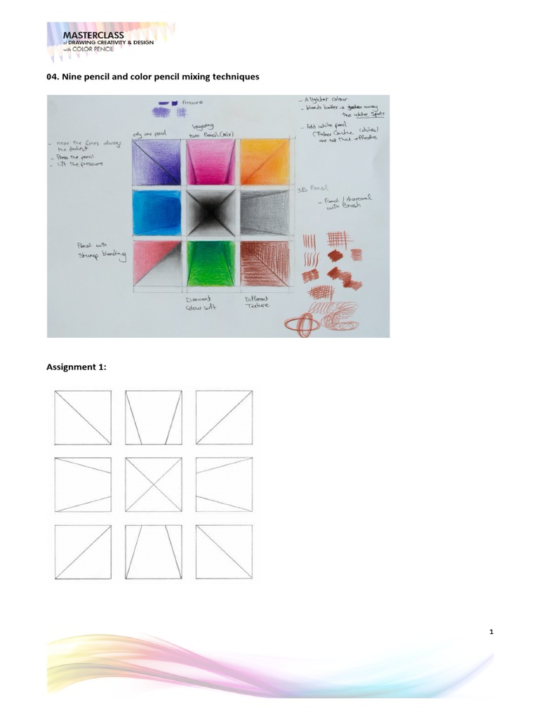 Nine Pencil and Color Pencil Mixing Techniques | PDF