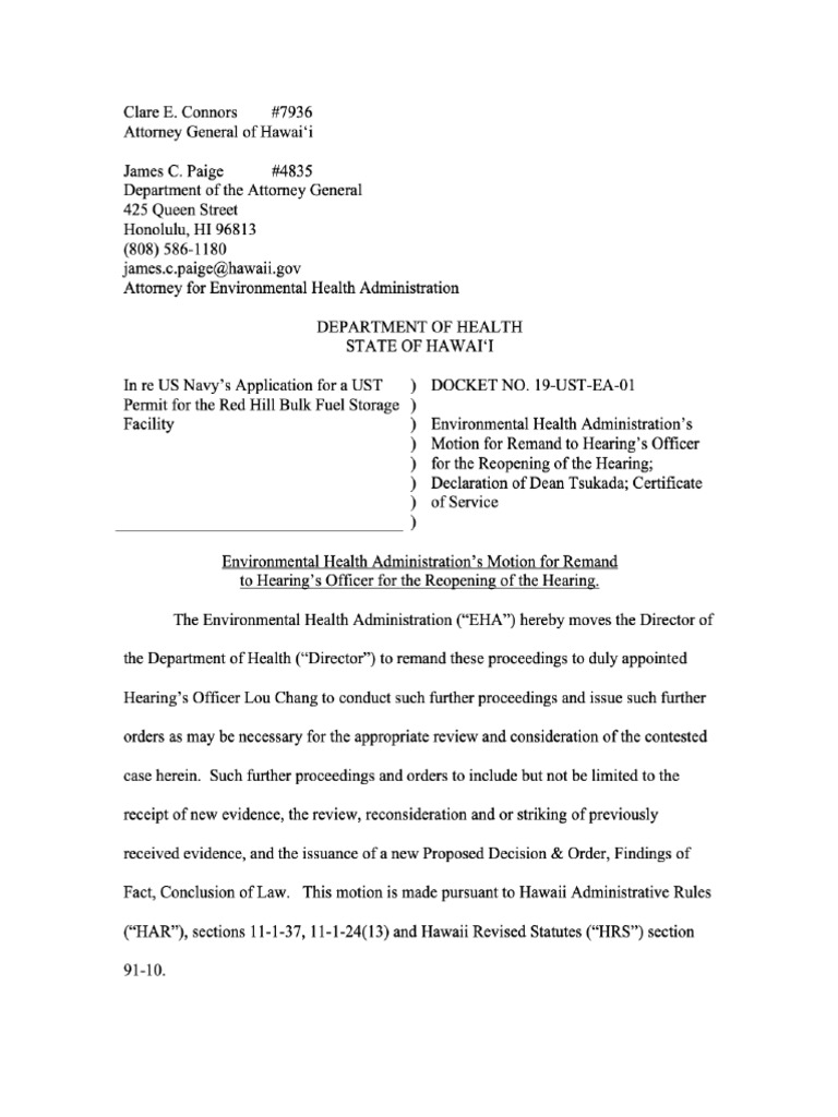 EHA's Motion For Remand JCP Revisions - Docx - EHA-s-Motion-For-Remand ...
