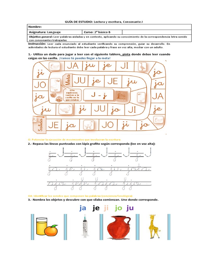 Guía Letra J | PDF