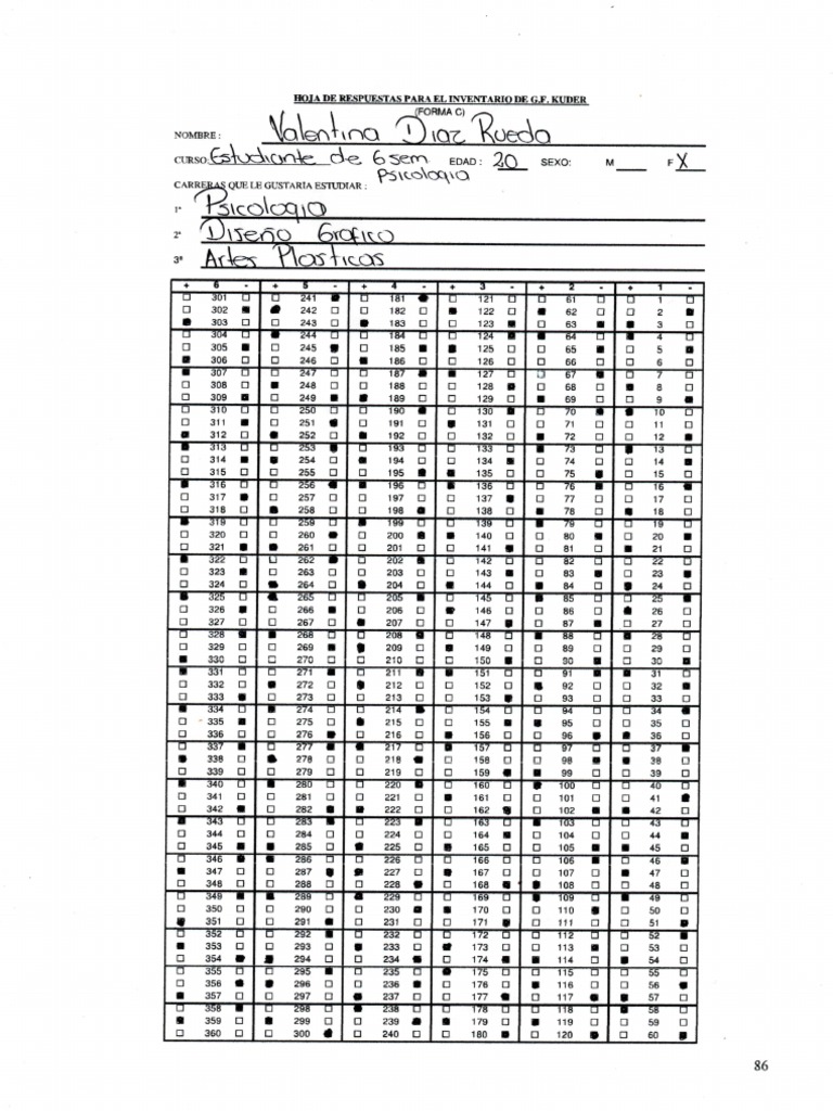 Prueba Realizada de Kuder | PDF