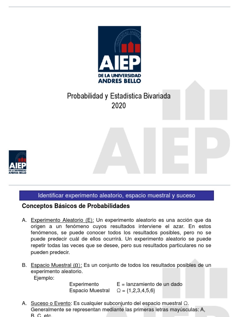 Probabilidad y Estadística Bivariada AIEP 2020 | PDF | Distribución ...