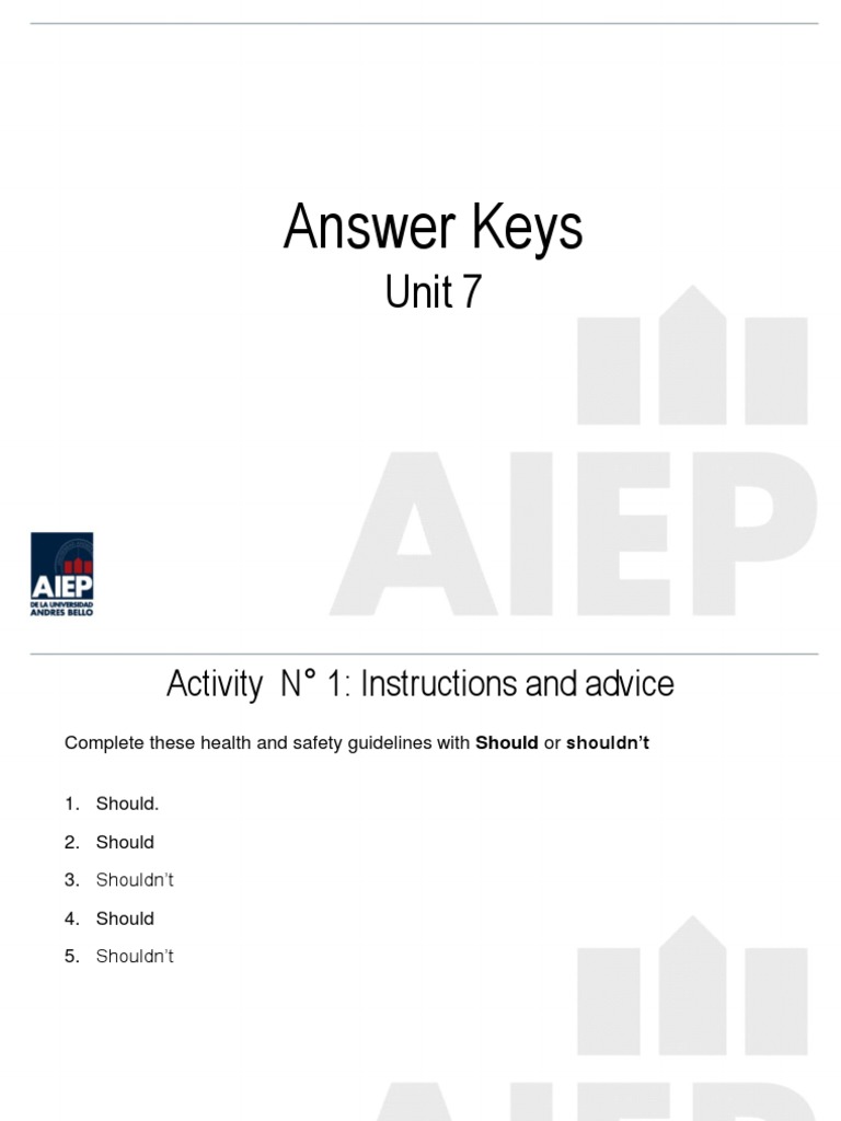 Answer Keys-Unit 7 | PDF