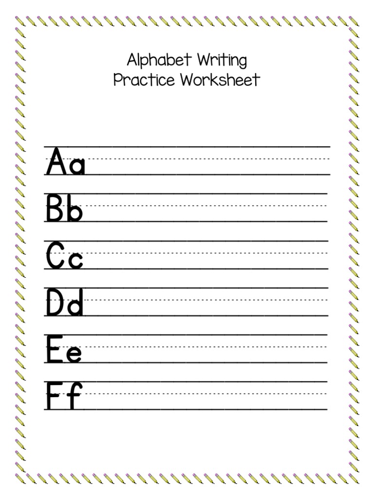 Aa BB CC DD Ee FF: Alphabet Writing Practice Worksheet | PDF