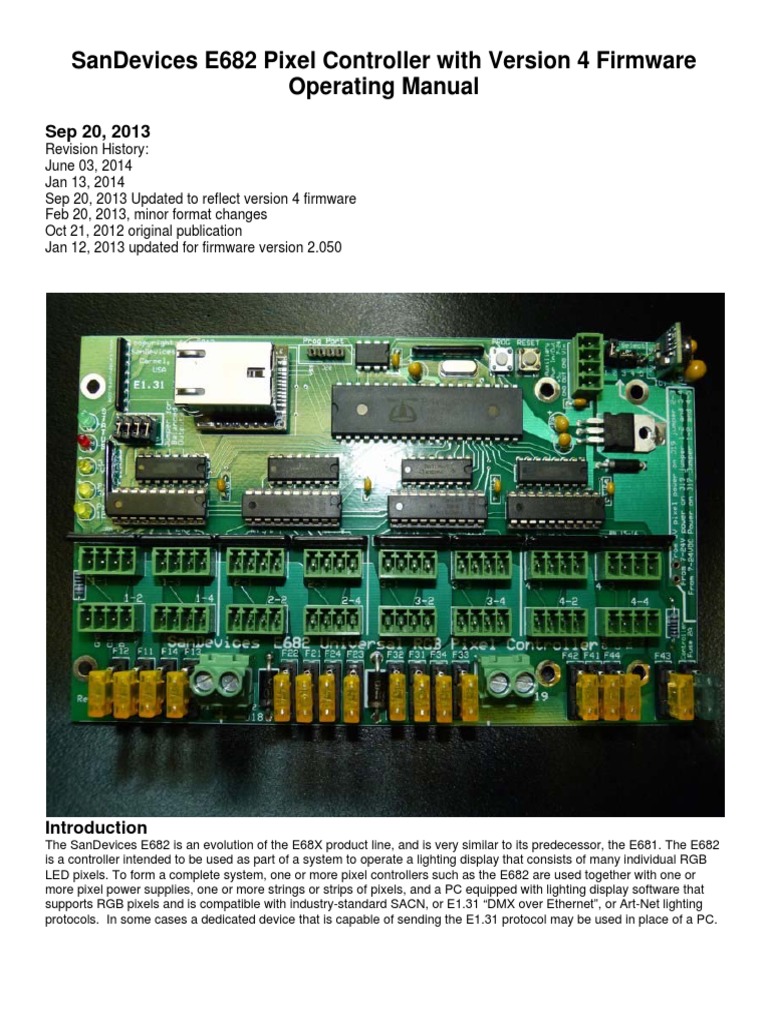 SanDevices E682 Pixel Controller Manual | PDF | Power Supply | Computer Network