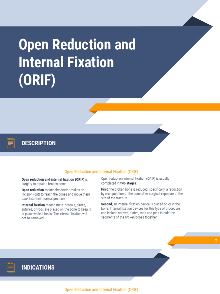 Open Reduction and Internal Fixation (ORIF) | Download Free PDF ...