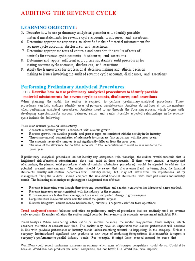 Revenue Cycle Audit Guide | PDF | Financial Audit | Audit