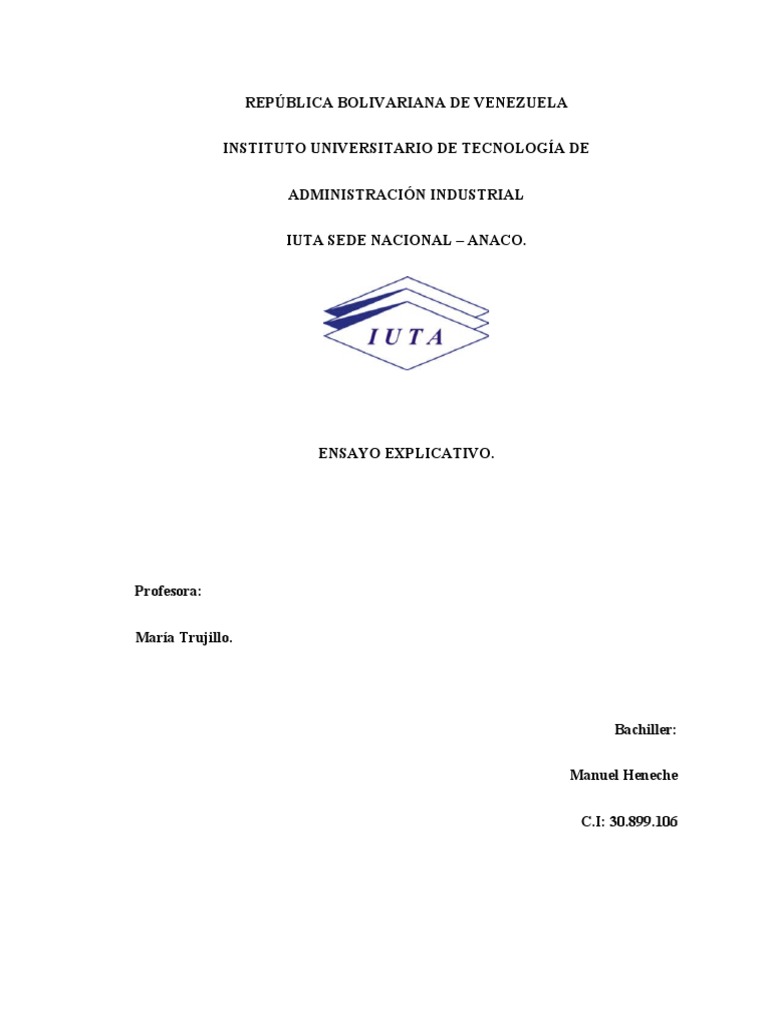 Ensayo Explicativo Infografia Manuel | PDF | Valores