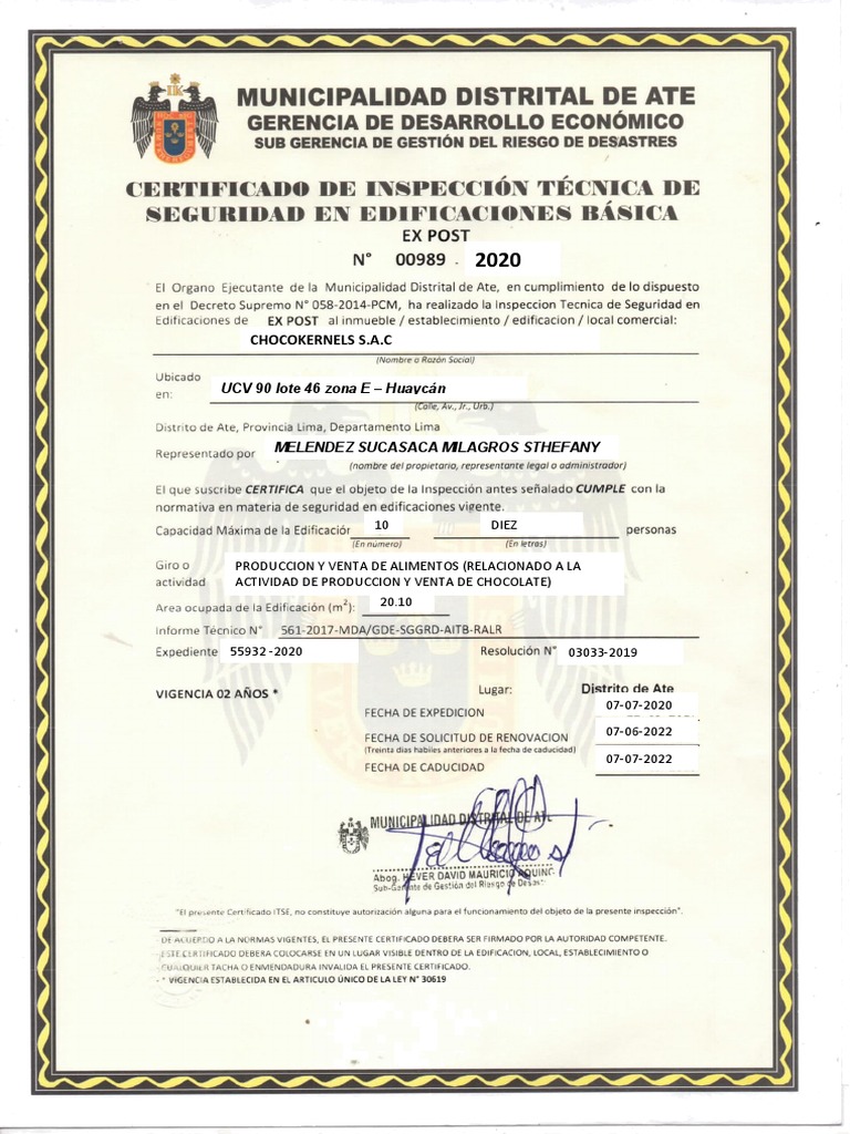 Certificado Indeci | PDF