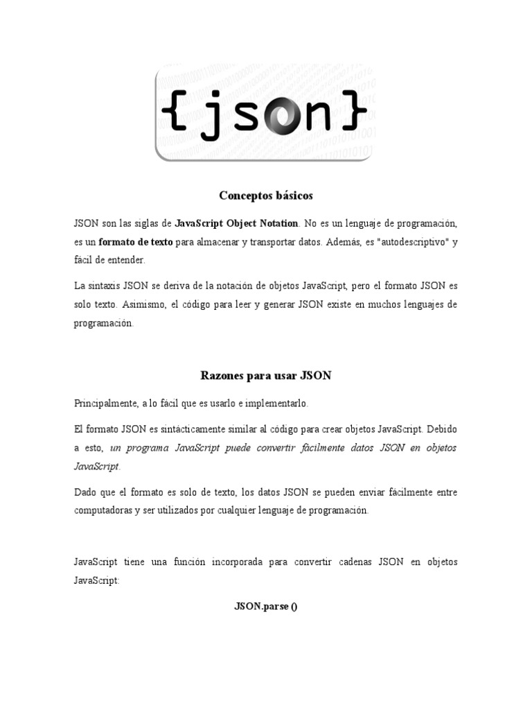Guía Acerca de JSON | PDF | Json | Script Java