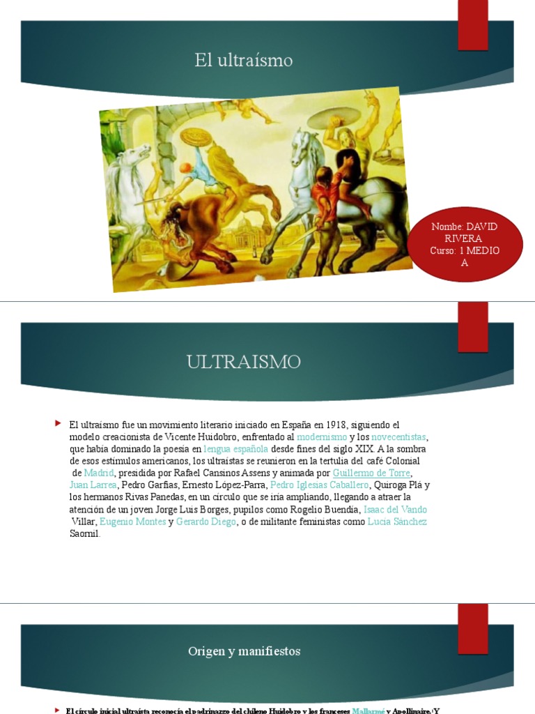 El Ultraísmo: Orígenes y Autores | PDF | Literatura europea ...