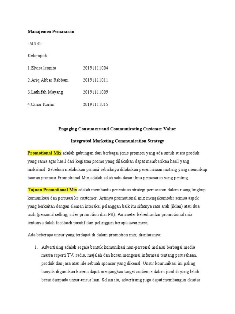 Manajemen Pemasaran - Pertemuan6 - MN31R | PDF