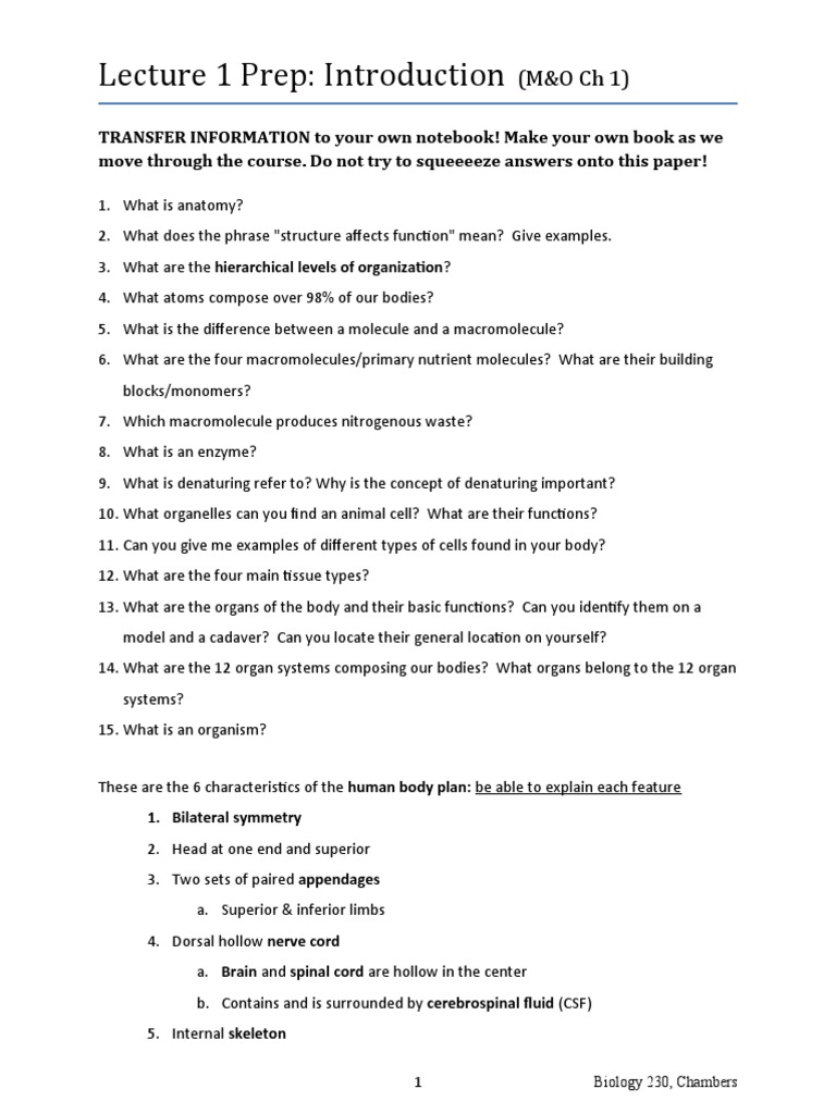 Lecture 1 Prep, Introduction, 230 | PDF