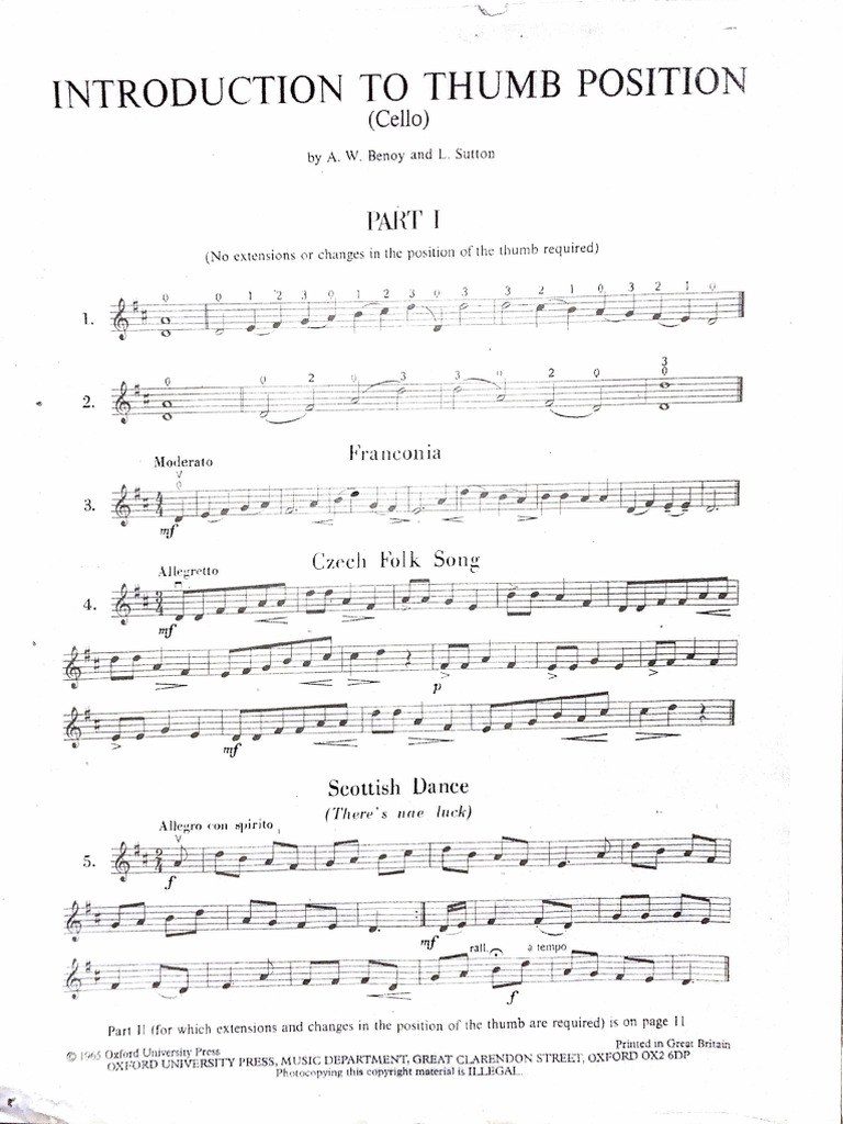 Introduction To Thumb Position | PDF