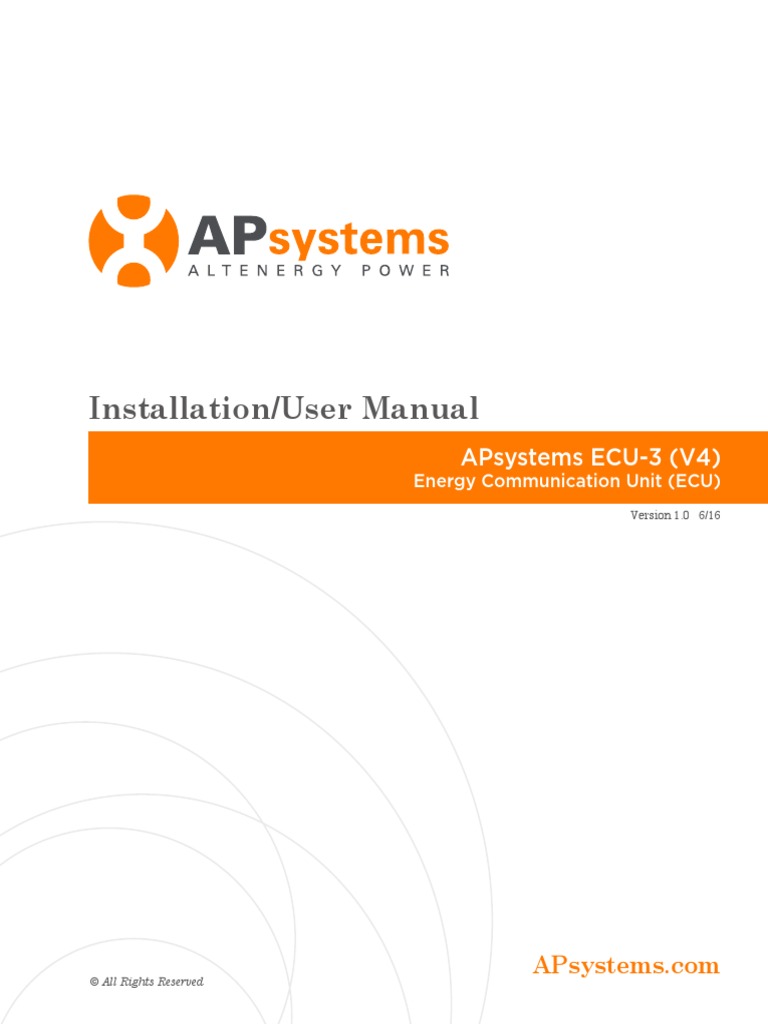 Installation/User Manual: Apsystems Ecu-3 (V4) | PDF | Computer Network ...