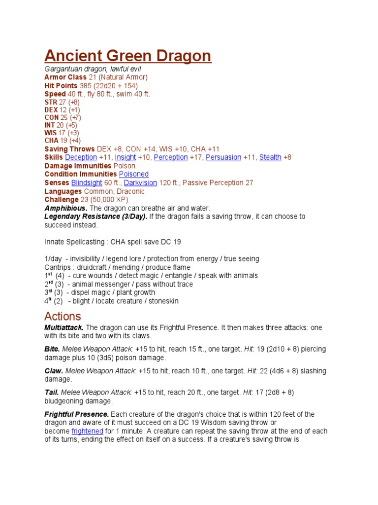 Ancient Green Dragon | PDF | Dragon