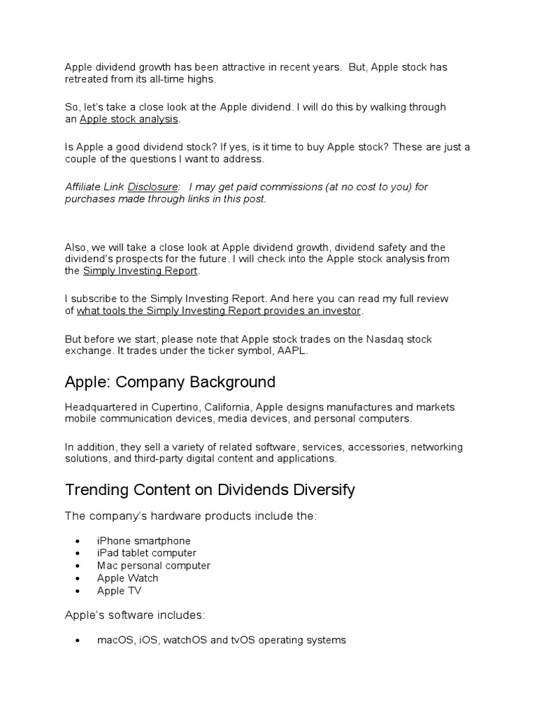 Maturity Apple Kasus | PDF | Dividend | Stocks