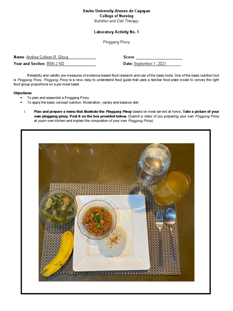 Laboratory Activity No 1 (GlovaND) | PDF | Foods | Diet & Nutrition