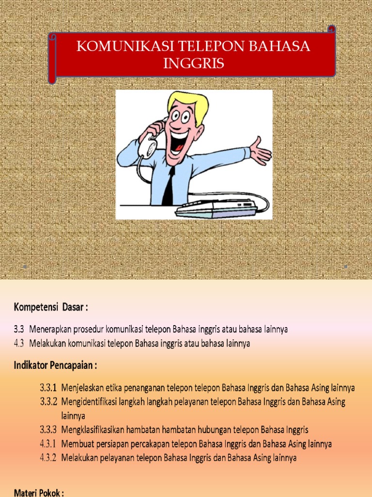 Slide 3 3 Komunikasi Telp B Inggris Dan | PDF
