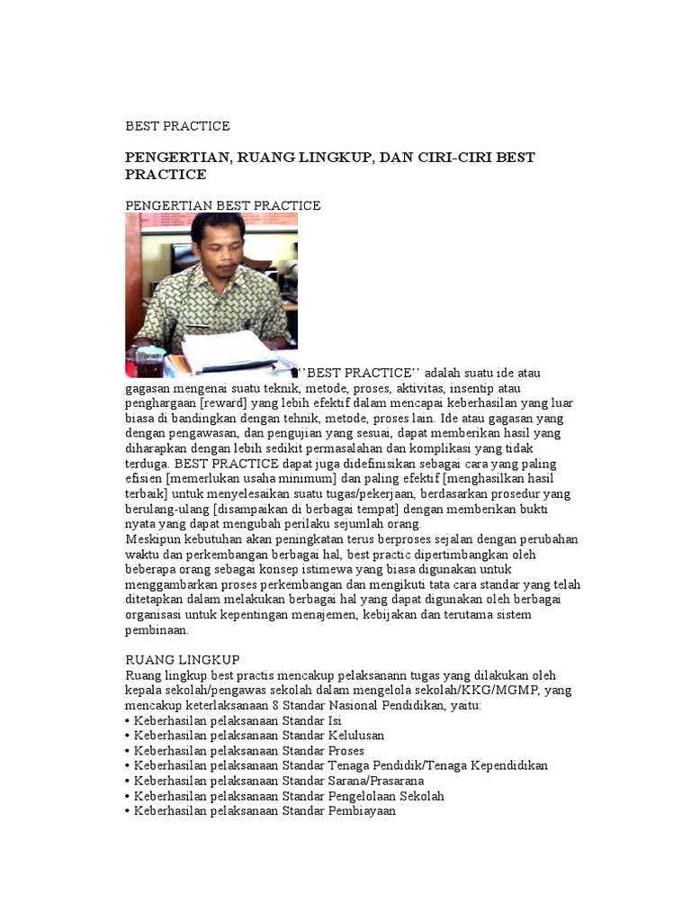 BEST PRACTICE Pengertian | PDF | Karier & Perkembangan
