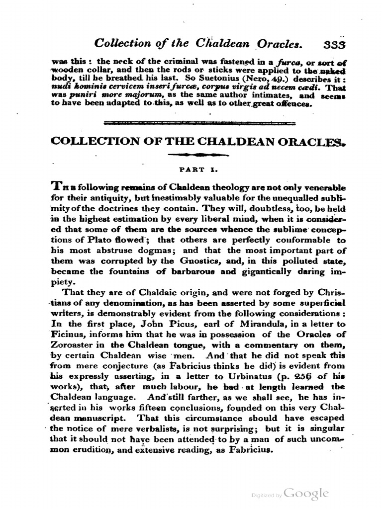 1817 18 - Collection of The Chaldean Oracles | PDF