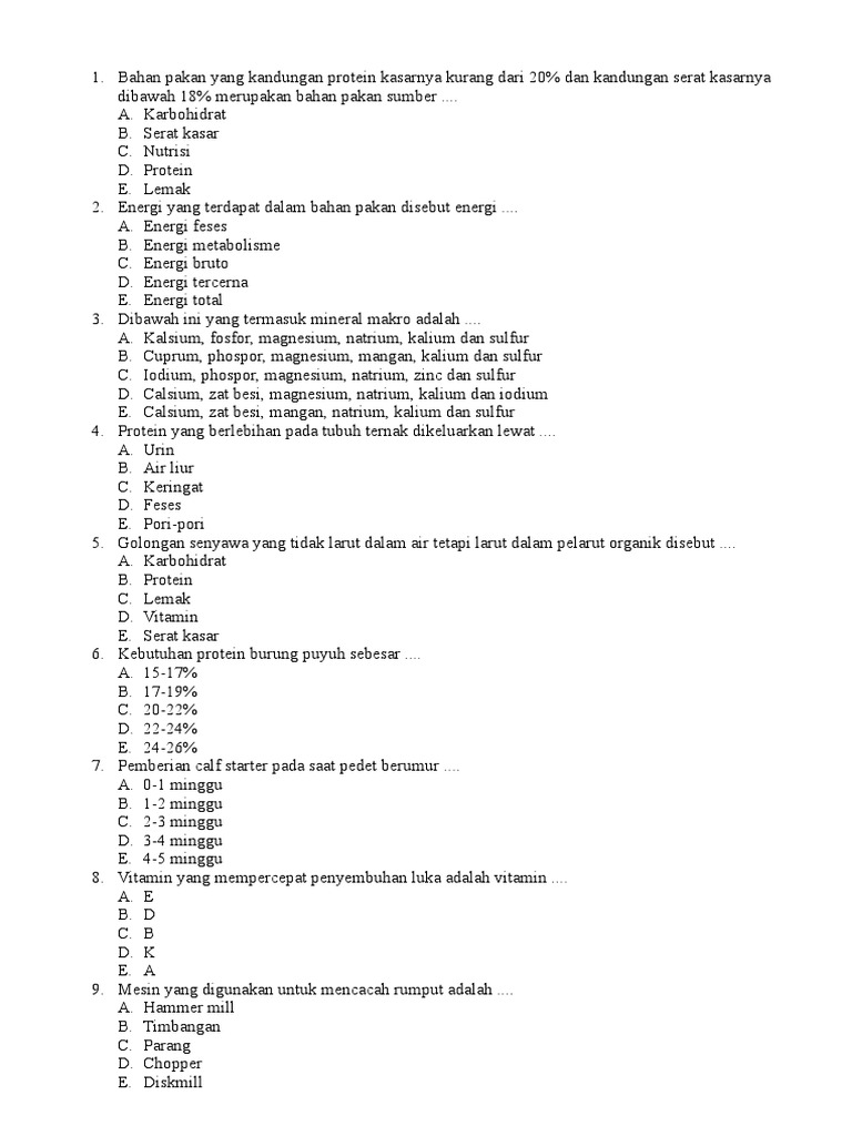 Pas Ganjil Dasar-Dasar Pakan Ternak | PDF