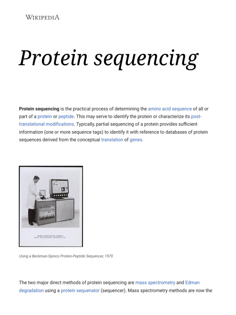 Protein Sequencing | PDF | Laboratory Techniques | Structural Biology