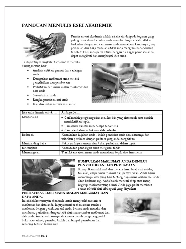 Panduan Menulis Esei Akademik | PDF