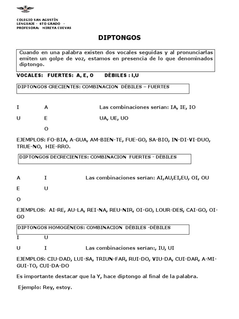 Diptongos Hiatos | PDF | Lingüística | Fonética