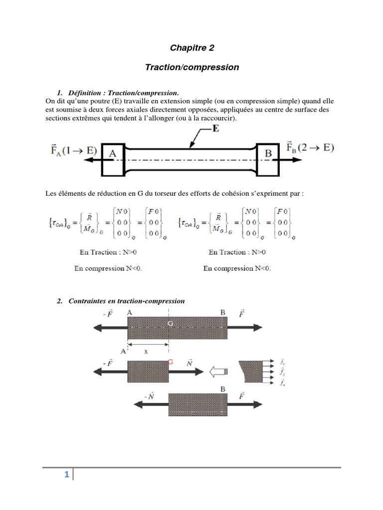 Chapitre 2 - Traction Et Compression | PDF | Résistance des matériaux ...