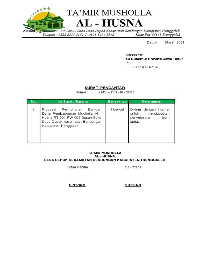 Proposal Pembangunan Mushola 2021 | PDF