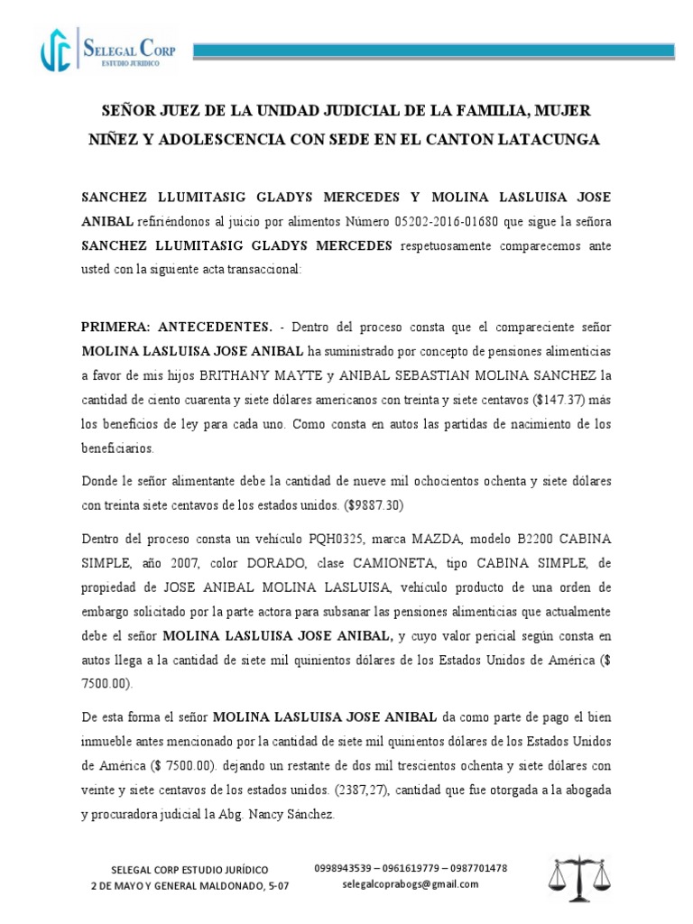 Acta Transaccional | PDF | Justicia | Crimen y violencia