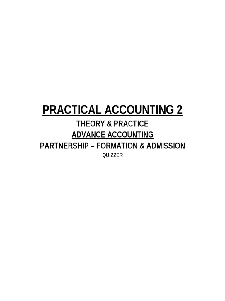 Practical Accounting 2: Theory & Practice Advance Accounting ...