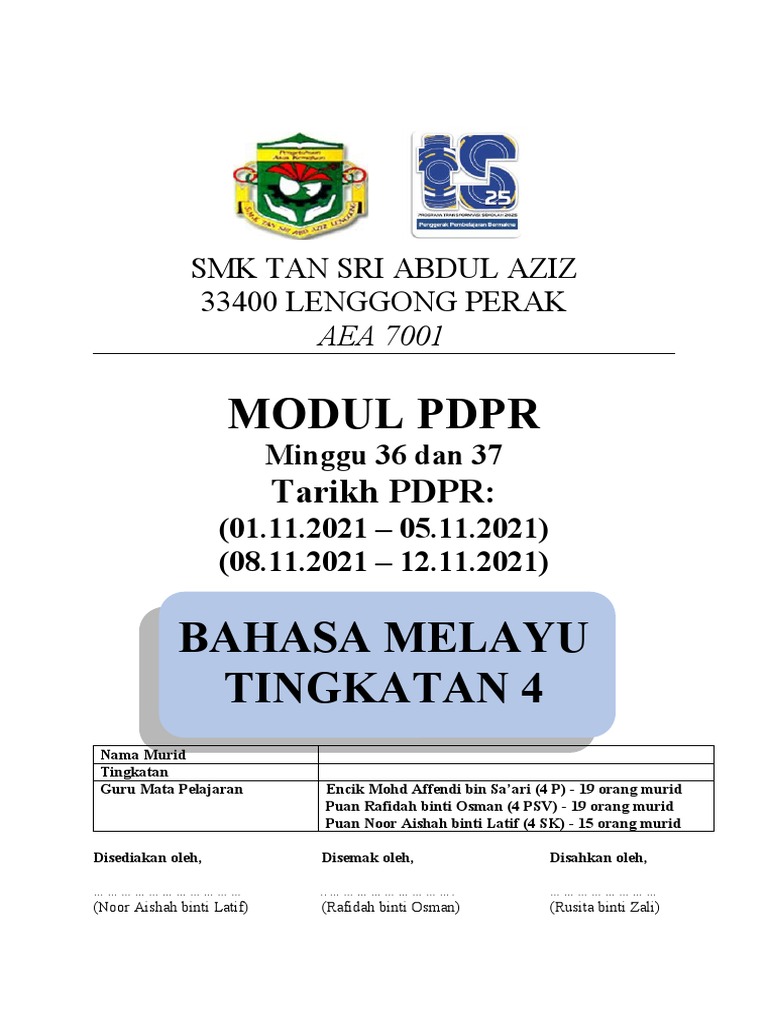 Modul Bahasa Melayu T4 Minggu 36 Dan 37 | PDF