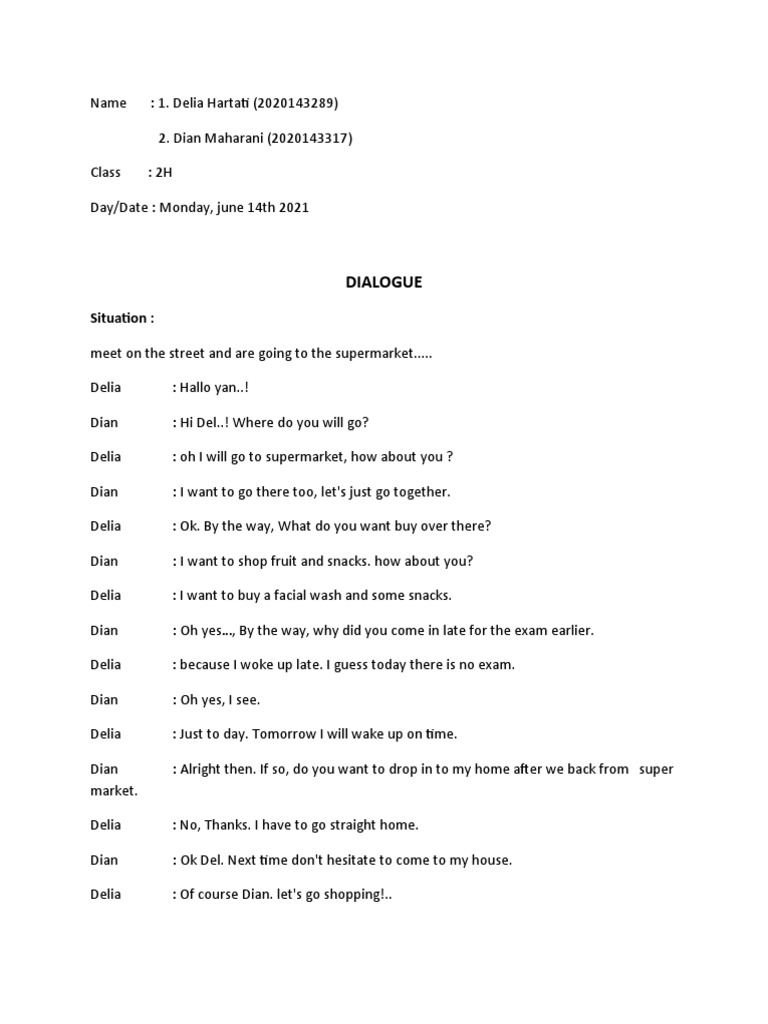 Dialogue B. Inggris | PDF