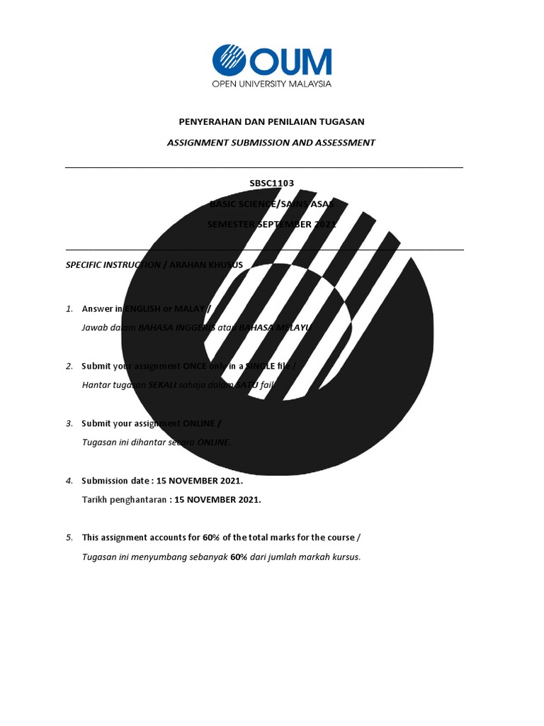 Soalan Assignment SBSC1103 | PDF | Mole (Unit) | Stoichiometry
