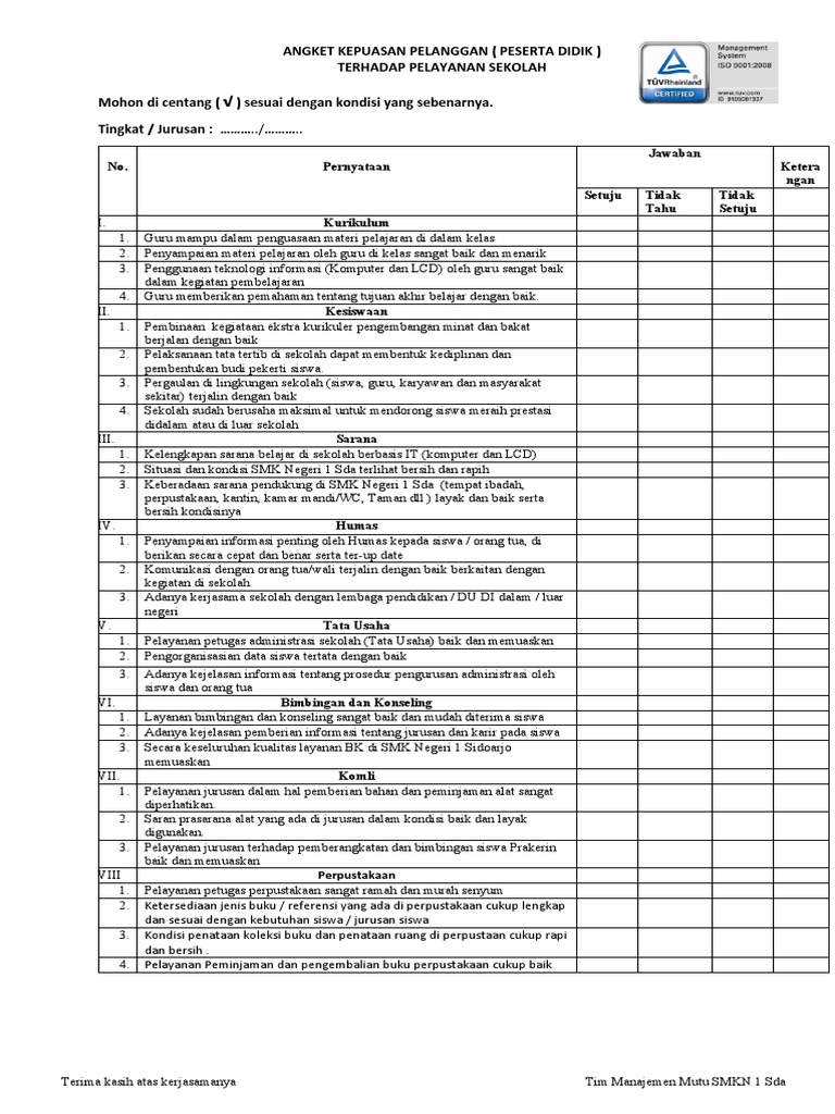 Angket Lengkap | PDF