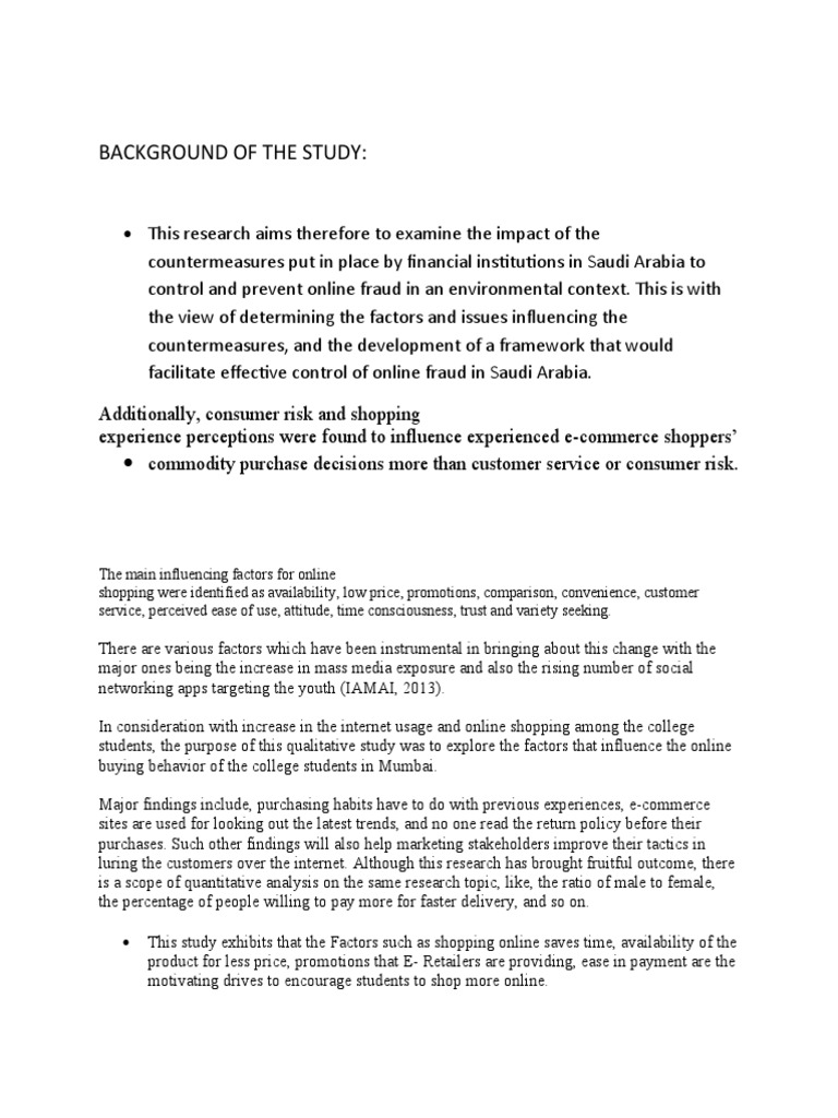 Background of The Study | PDF | Online Shopping | E Commerce