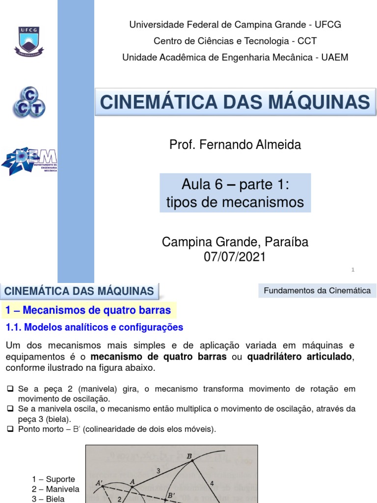 Tipos de Mecanismos em Cinemática | PDF | Cinemática | Física Aplicada ...