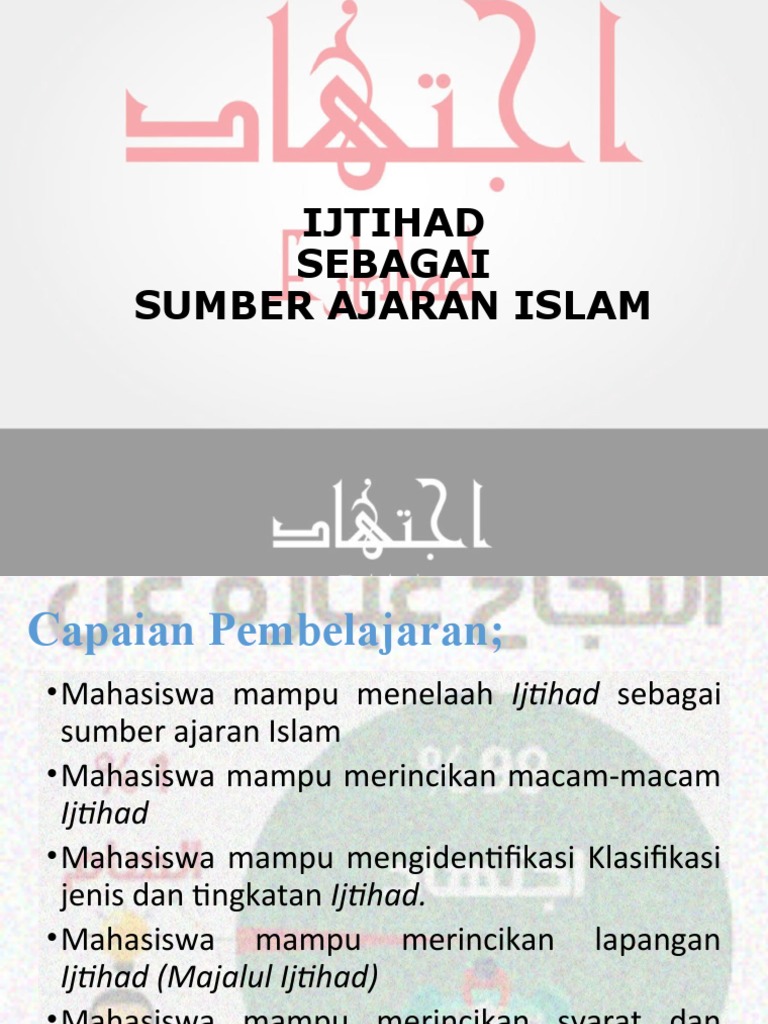 Ijtihad Sebagai Sumber Ajaran Islam | PDF | Agama & Spiritualitas