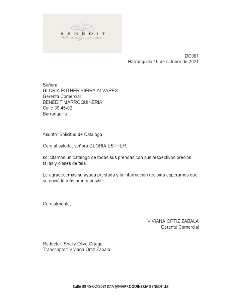 Solicitud de Catalogo | PDF