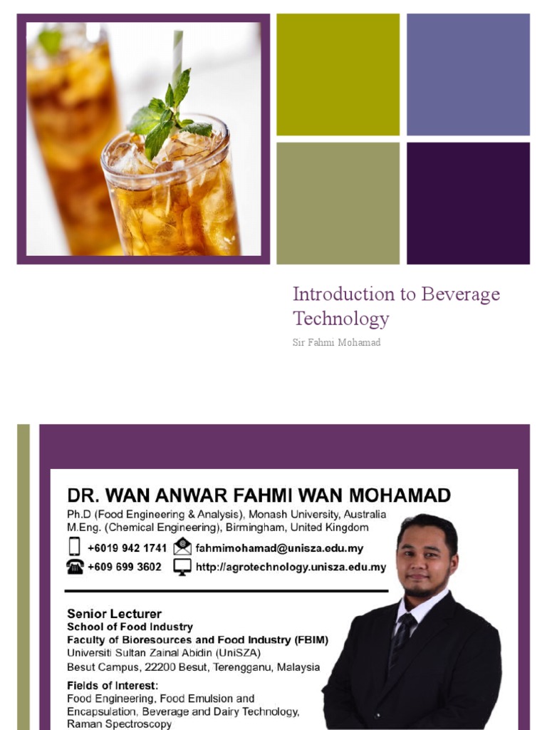 L1 - 2021 - Intro To Beverage Technology | PDF | Drink | Soft Drink