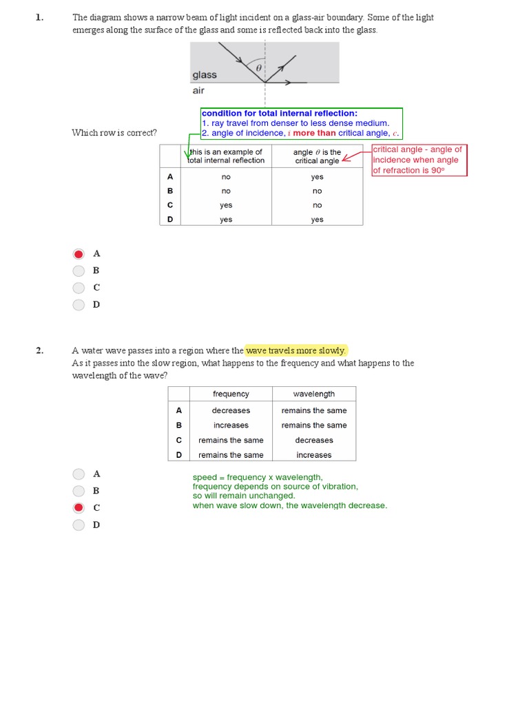Answer With Explanation | PDF | Waves | Light