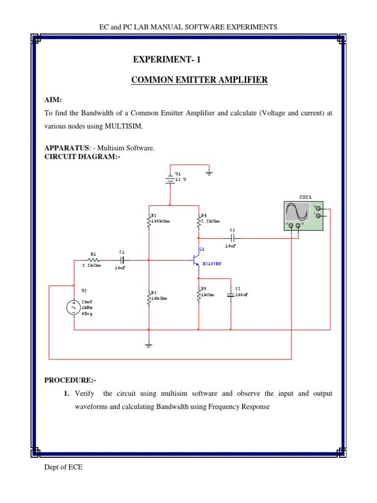 Ec-Pdc Lab Manual | PDF | Amplifier | Electrical Network