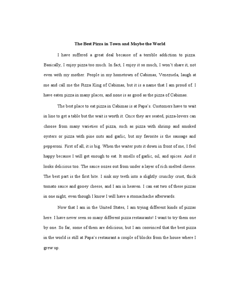 Example of Descriptive Essay | PDF | Essays | Pizza