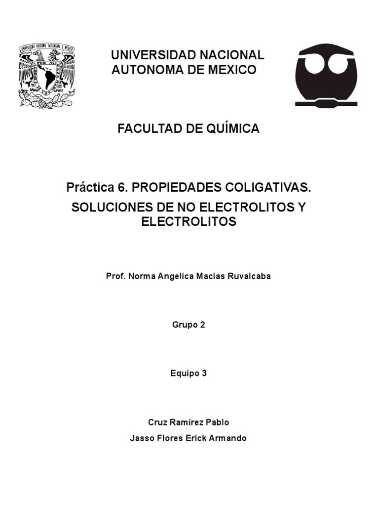 Equipo3 Previo6 | PDF | Concentración | Electrólito