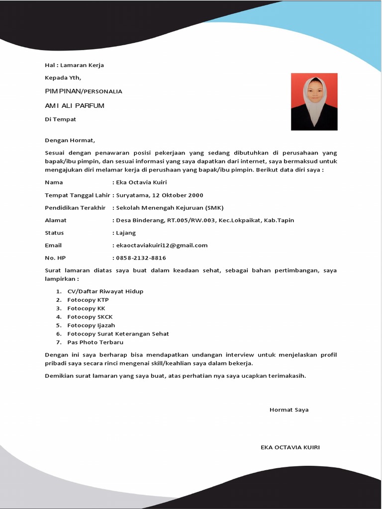 Lamaran Eka Amiali | PDF | Kesehatan Holistik