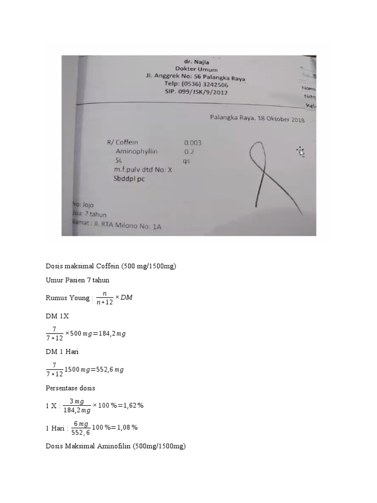 Dosis Maksimal Coffein | PDF